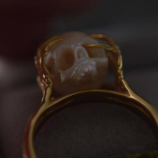 Be A Thinker Pearl Sull Cranium Ring-Belle Juri Statement Ring