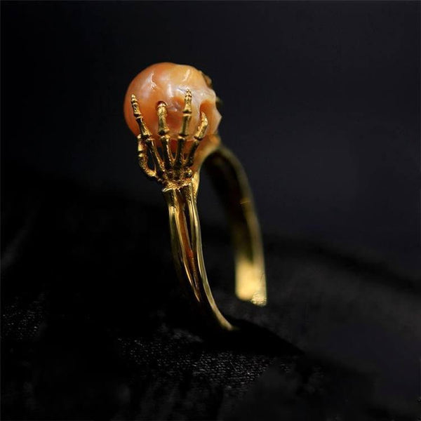 Be A Thinker Pearl Sull Cranium Ring-Belle Juri Statement Ring