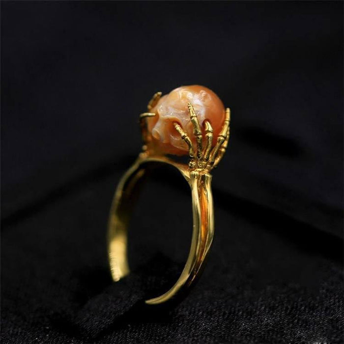 Be A Thinker Pearl Sull Cranium Ring-Belle Juri Statement Ring
