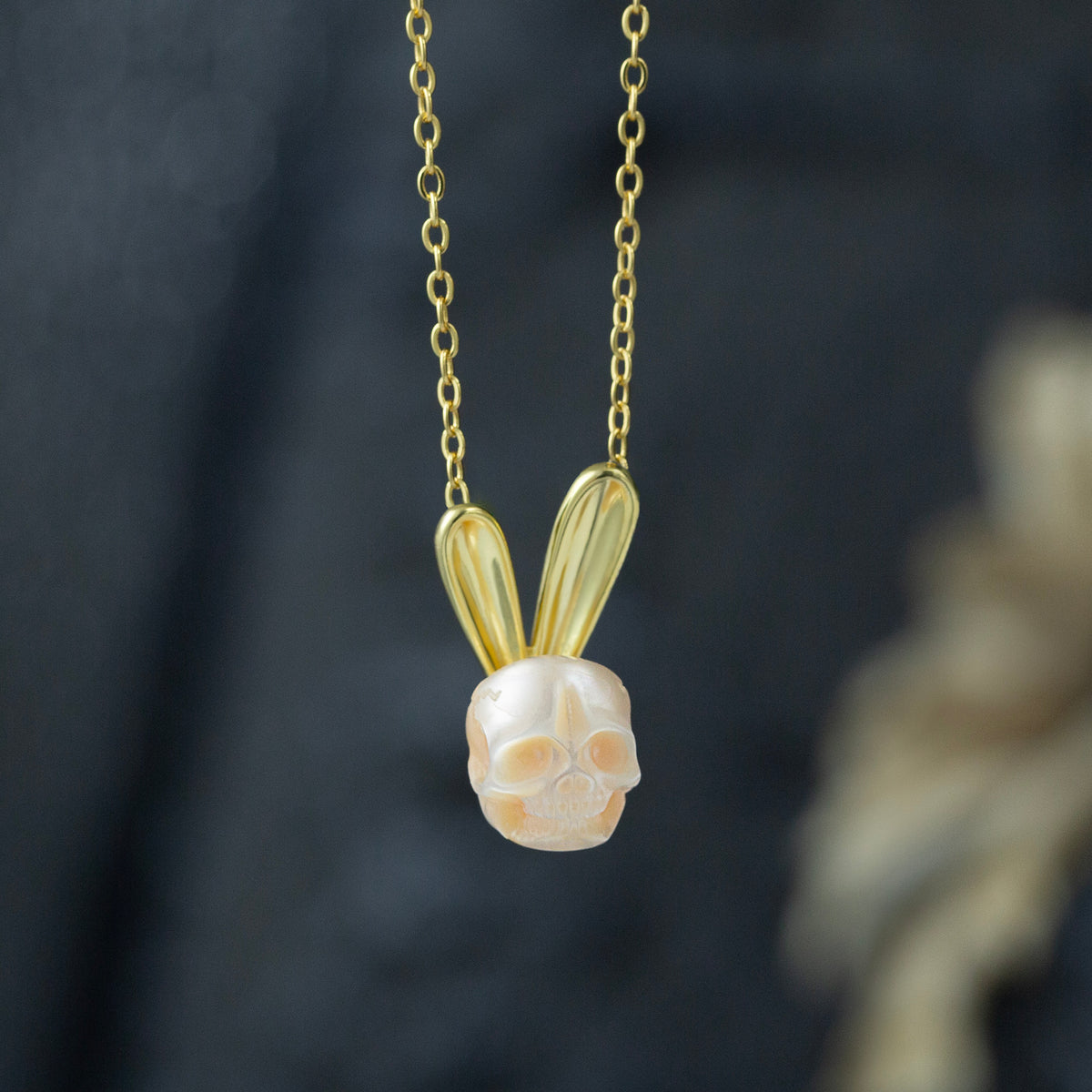 Unique Hand-Carved Skull Pearl 925 Sterling Silver Necklaces - Belle Juri