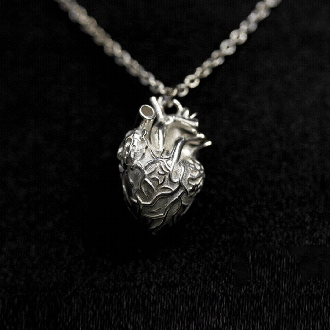 Soul in the Depths Openable Anatomical Heart Pearl Skull Necklace-Belle ...